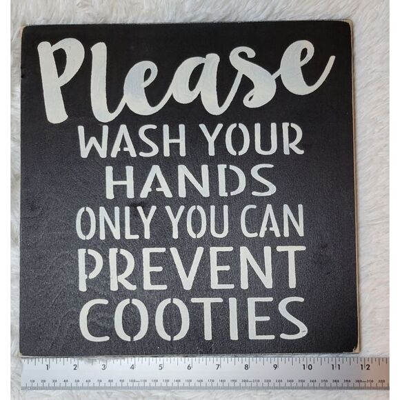 Wall Decor | Wash Your Hands To Prevent Cooties Wall Sign | Poshmark